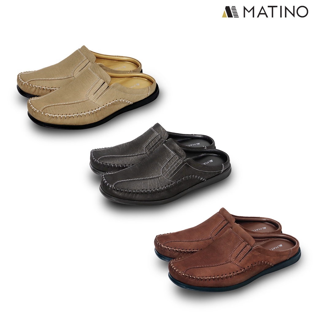 MATINO SHOES รองเท้าชายหนังแท้เปิดส้น รุ่น MCS 9798 - BLACKBROWNTORO ...