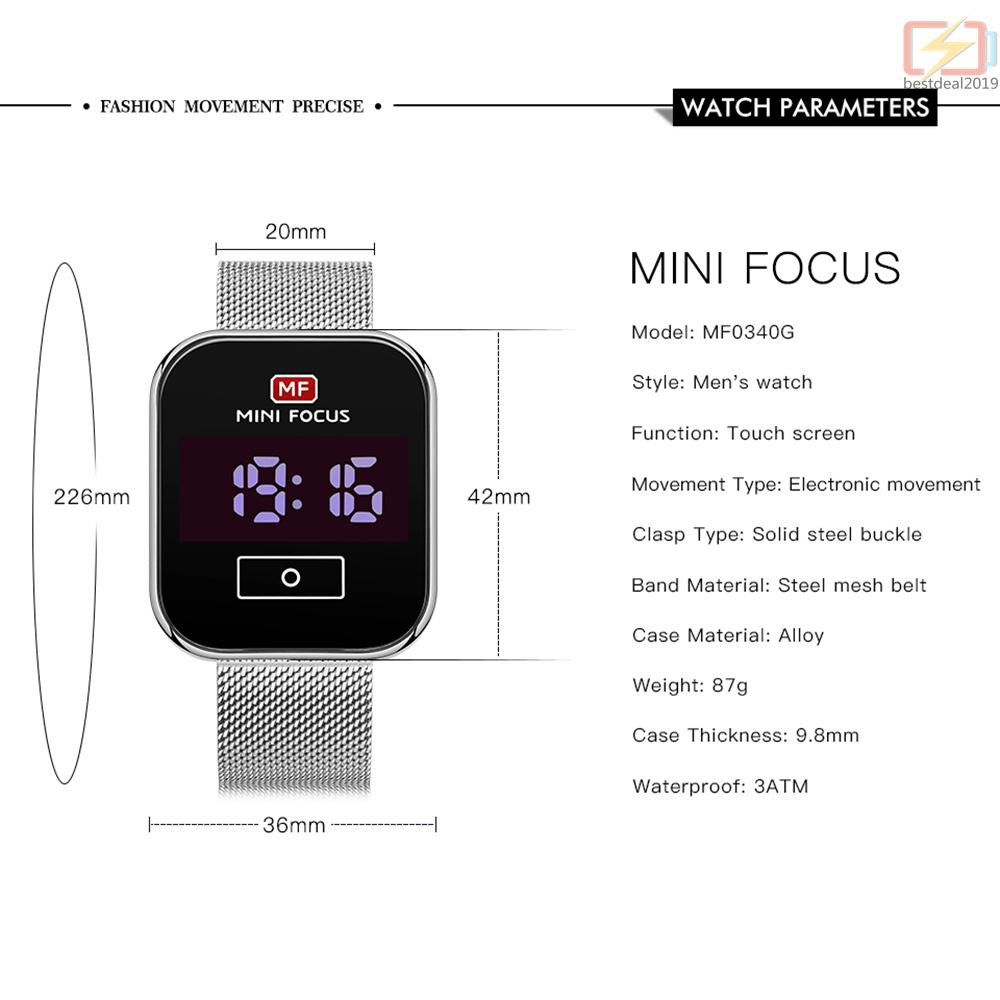 Bd Mini Focus นาฬิกาข้อมือดิจิตอลสําหรับผู้ชายพร้อมปฏิทิน 3atm กันน้ํา - bestdeal2019shop1.th ...