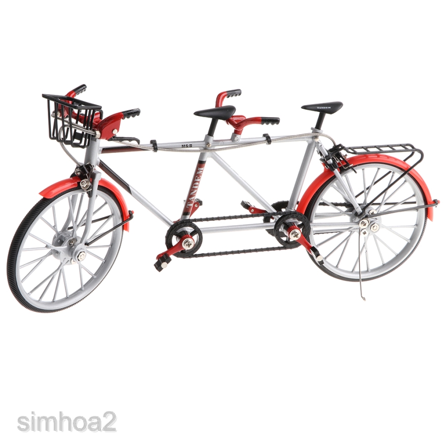 SimhoaafMY Red 110 Mini Racing Tandem Bike Diecast Model Toy Playset ...