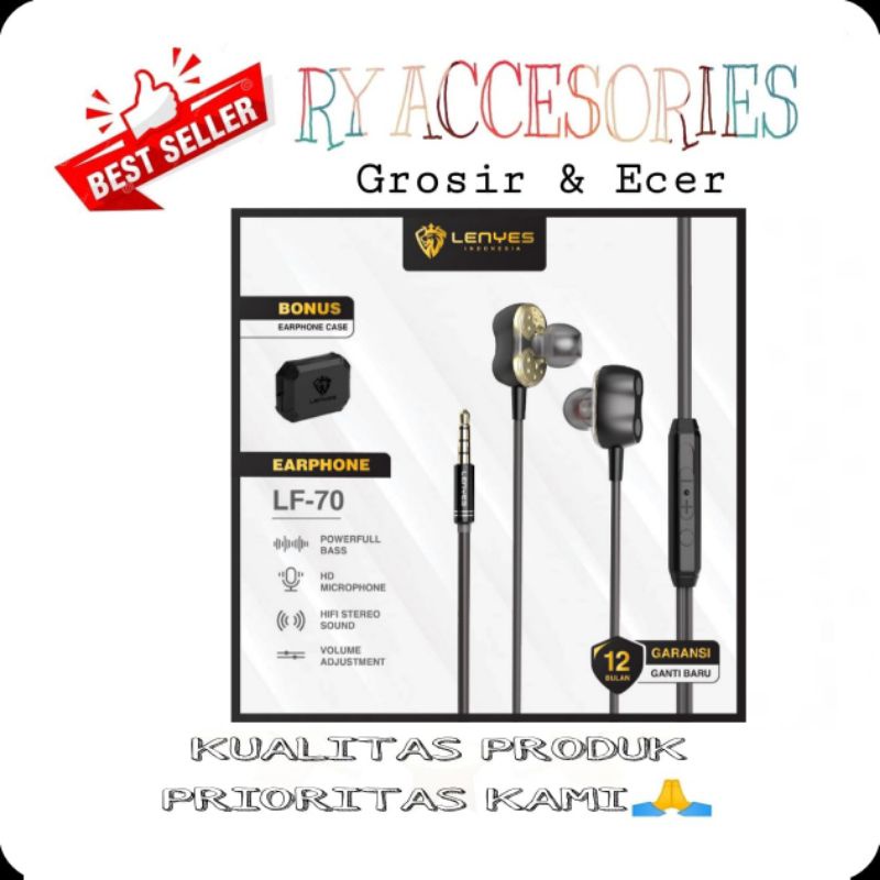 Ry ชุดหูฟังแฮนด์ฟรี LF-70 แจ็ค 3.5 มม - luxer132.th - ThaiPick