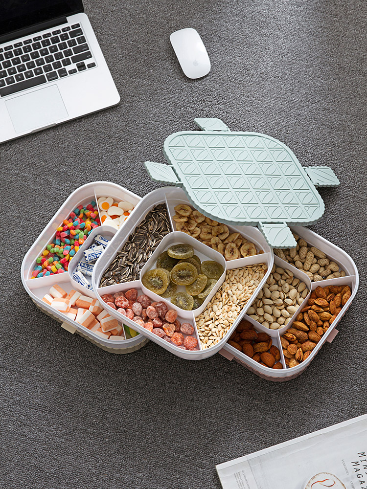 Jujiajia Double-Layer Compartment Dried Fruit Plate Household Snack ...