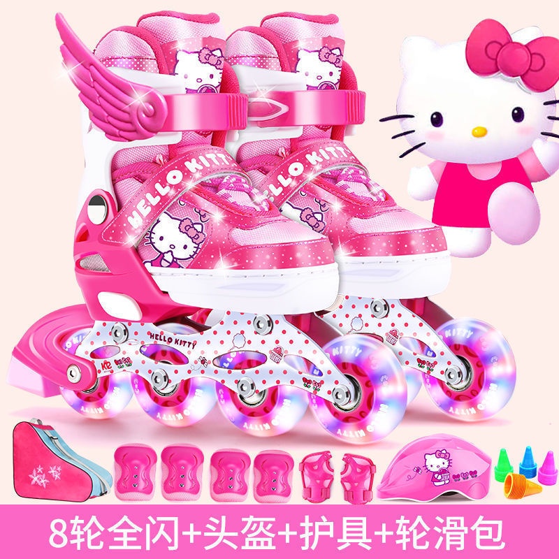 Hello Kitty Skates เด็กครบชุด Kids Roller Skates หญิง Beginners Inline ...