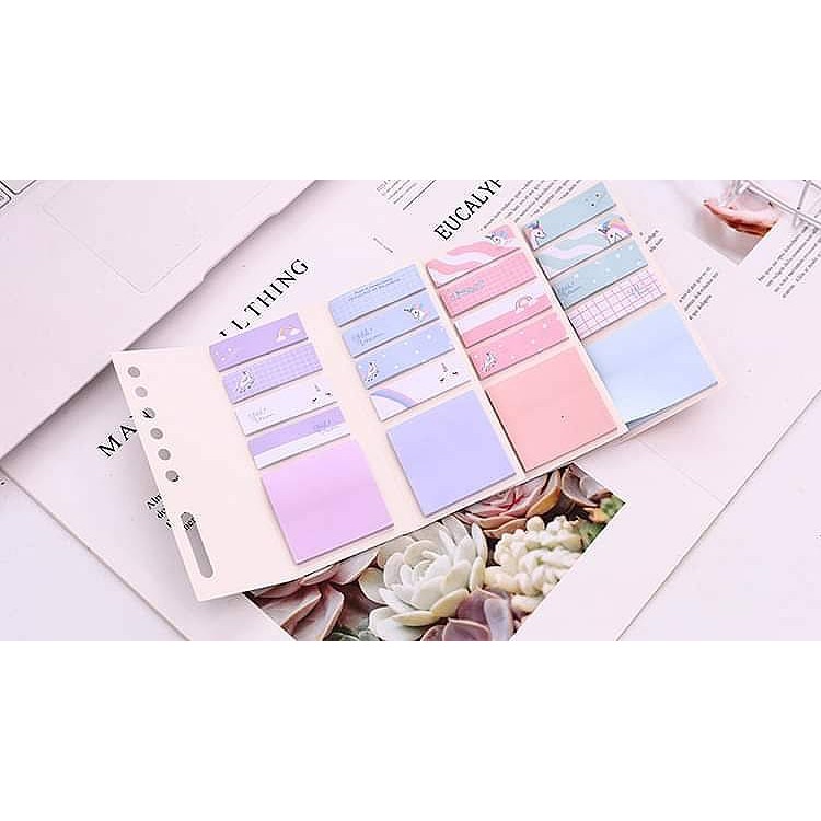 Post it โพสต์อิทโน้ตยูนิคอร์น กระดาษโน้ต น่ารักๆ แผ่นเล็ก หลายขนาด มี 4 ...