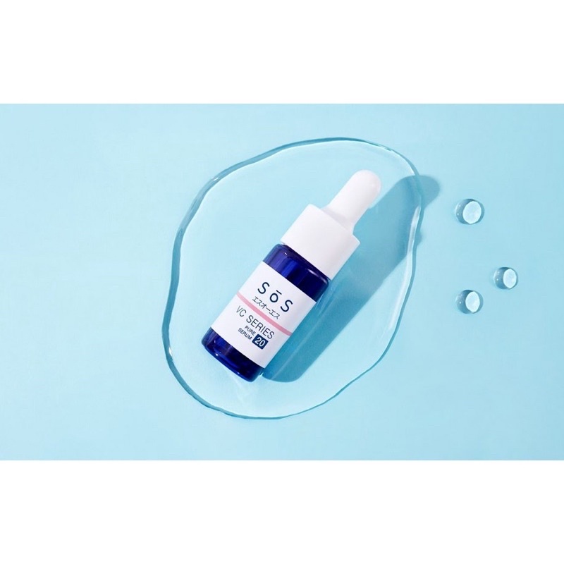 SOS VC Series 20 Pure Serum (10ml) เซรั่มวิตามินซีเข้มข้น 20 เพื่อผิวใสไบรท์สลายจุดด่างดำผิว ...