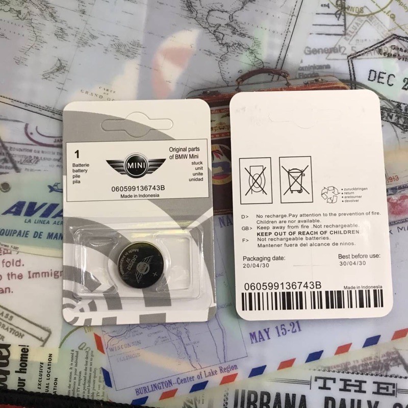 Battery Key Mini Cooper Boxset ถ่านใส่กุญแจรถมินิ - minicoopertoys ...