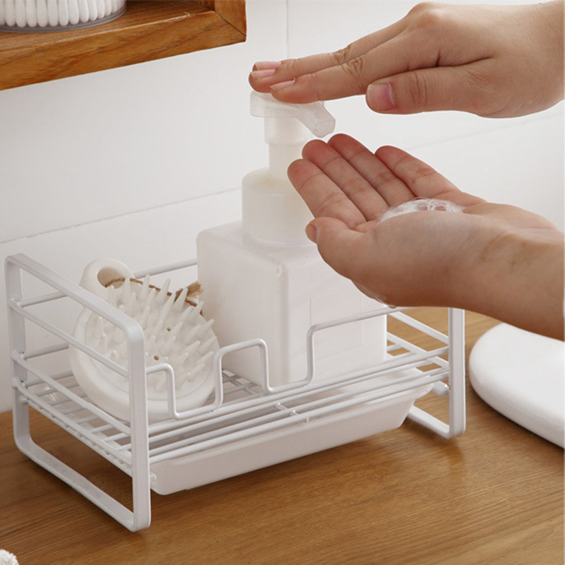 Fancyqube Kitchen Sponge Holder With Strainer Iron Sponge Drain Storage ...