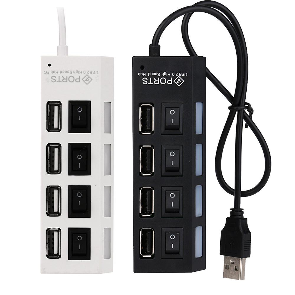 USB HUB Combo Splitter 4 Port USB Switch Hi-Speed ON / OFF 2.0 High ...