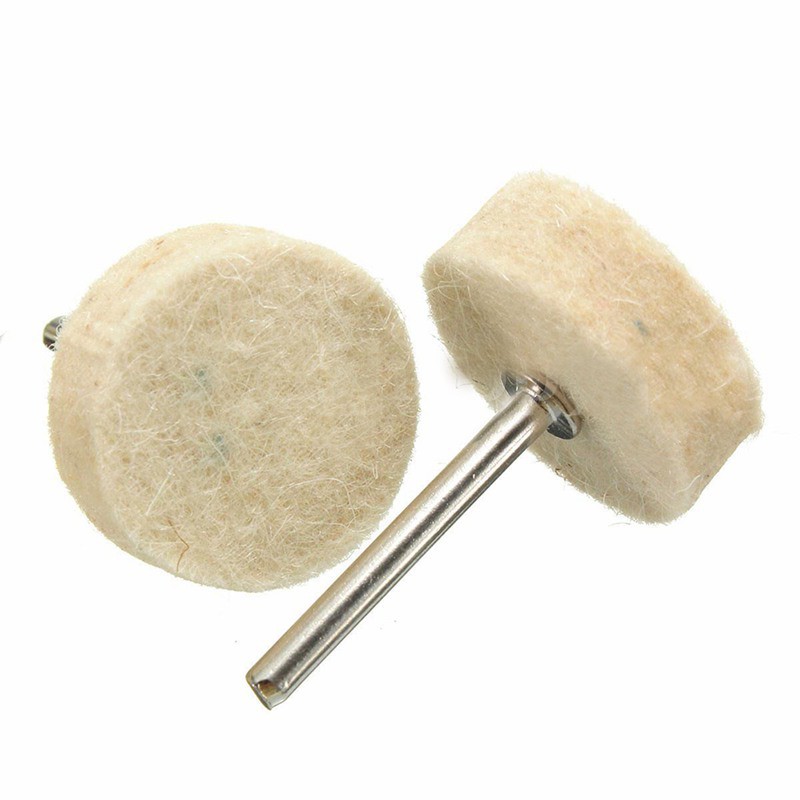 100x 25mm Wool Felt Polishing Buffing Round Wheel Tool - oudhyed.th ...
