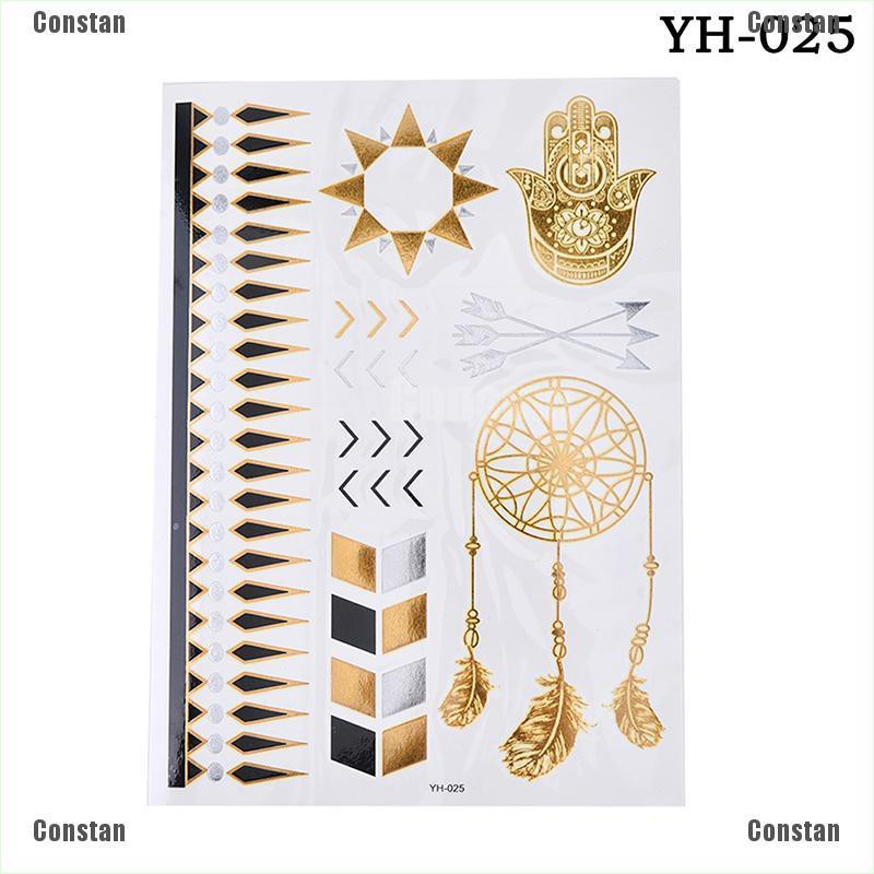 Readystock 1PCS Cute Sexy Gold Waterproof Temporary Tattoo Stickers ...
