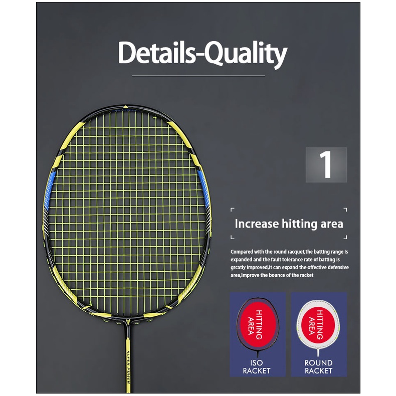 ไม้แบดมินตันrofessional Carbon 8U Badminton Rackets Ultra Light Strung ...