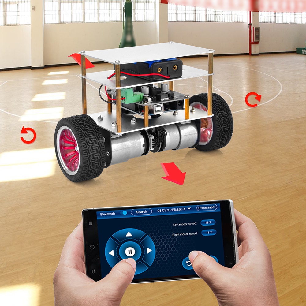 พร้อมจัดส่งทันที ชุดเรียนรู้ Arduino 2WD Smart Balancing Car เสริมทักษะใหม่ด้วยหุ่นยนต์2ล้อ self ...