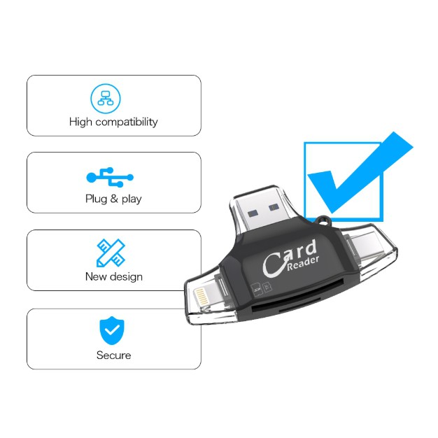 iDragon การ์ดรีดเดอร์ (3) อะแดปเตอร์การ์ดรีดเดอร์ SD Card Reader Micro ...