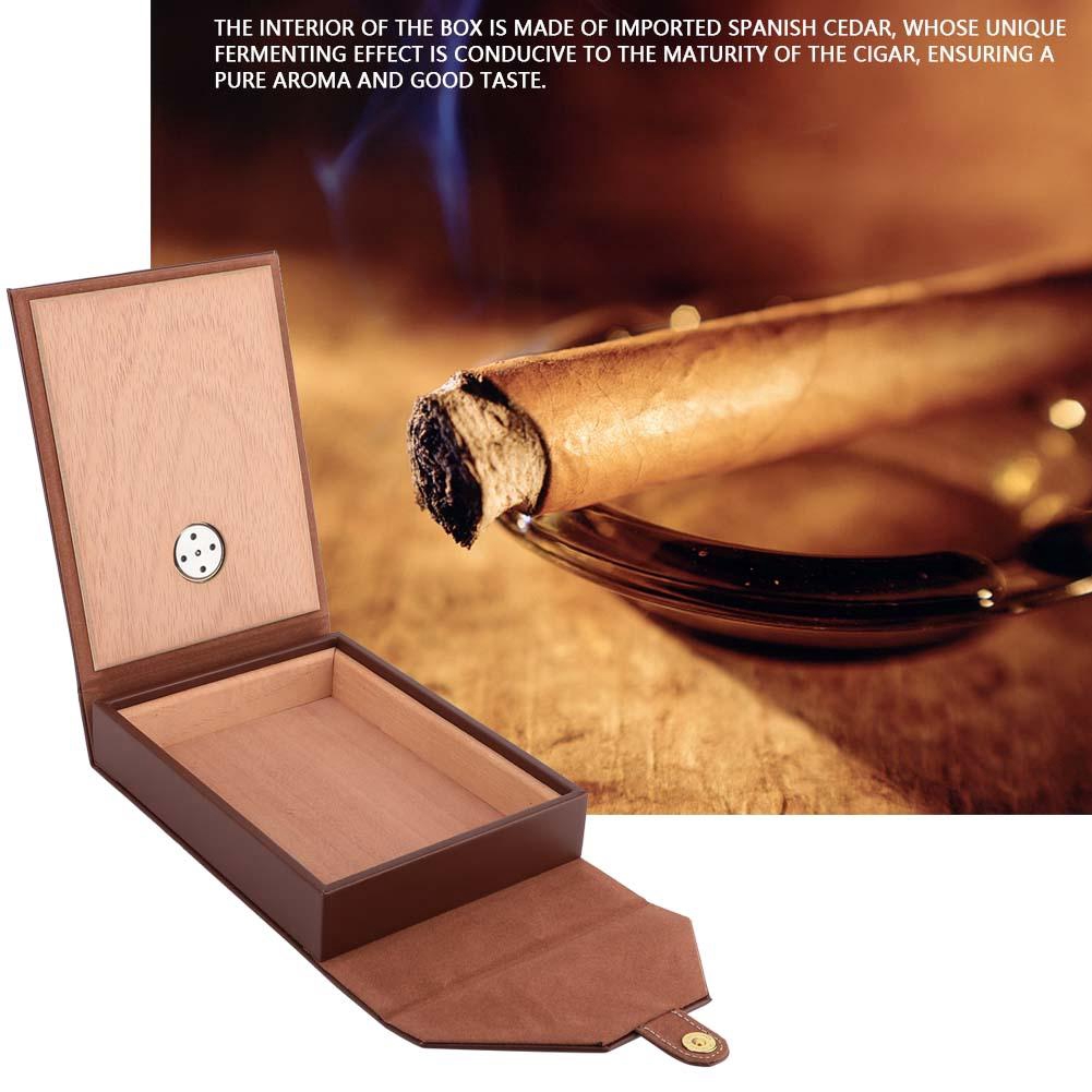Cedar Wood Cigarette Storage Case w Humidifier Hygrometer 10-15 Cigars ...