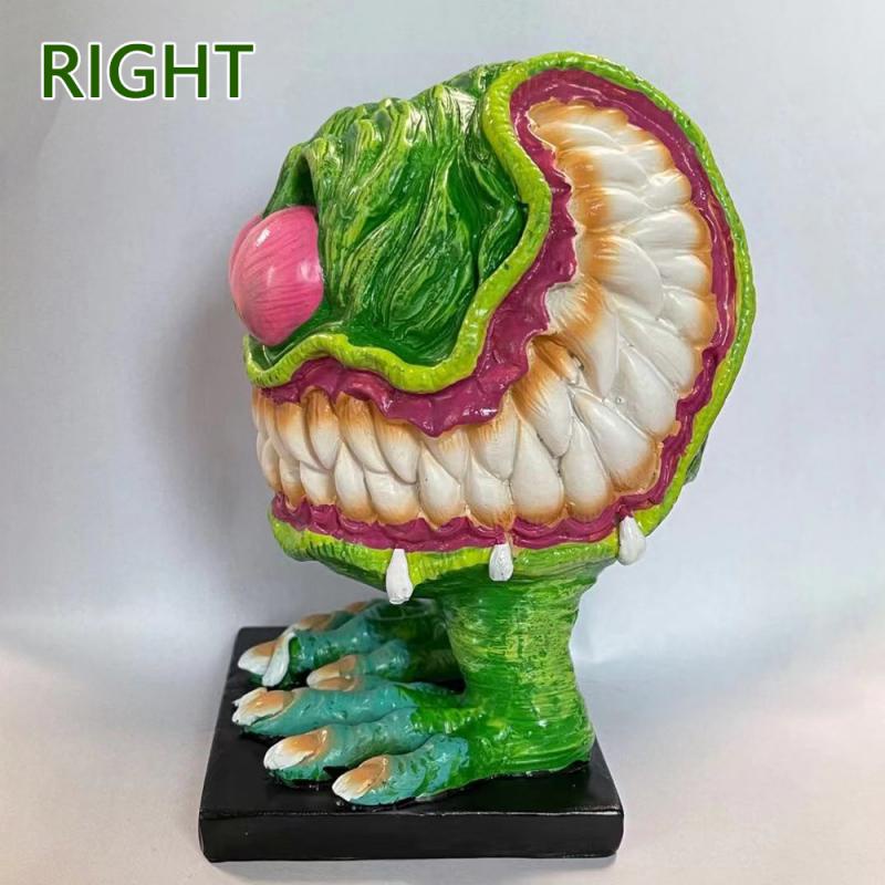 เครื่องประดับ：Angry Big Mouth Monster Statue Halloween arty Resin Craft ...