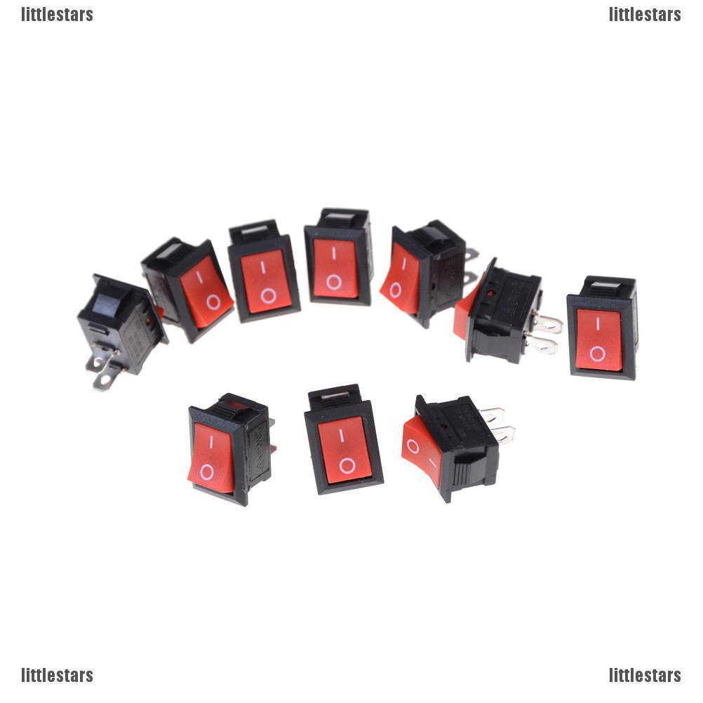 LUV 10pcs Red Rocker Switch 2 Pin KCD1-101 250V 6A Boatlike Switch ...
