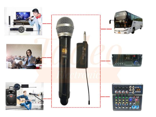 MBV ไมค์โครโฟน ไมล์ลอยคู่แบบพกพา รุ่น M66 ชุดรับ-ส่งไมโครโฟนไร้สาย Wireless Microphone UHF ปรับ ...