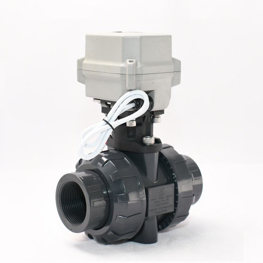 NPT/BSP 1-1/4''-2'' PVC Motorized Ball Valve CR7-03 Electric Valve DC ...