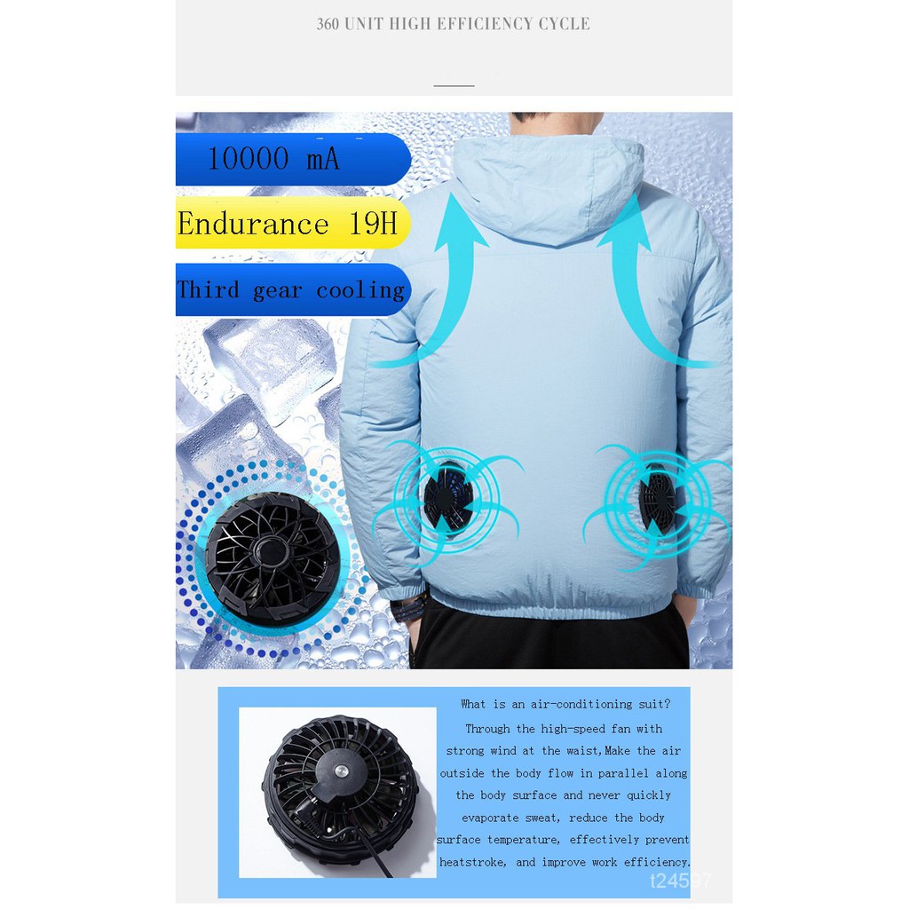 Men Outdoor Summer USB Electric fan cooling Jackets men Air ...