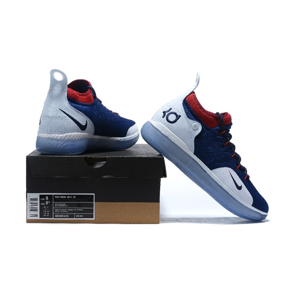 Authentic NIKE ZOOM KD11 EP Basketball shoes Men's Blue/Red ...