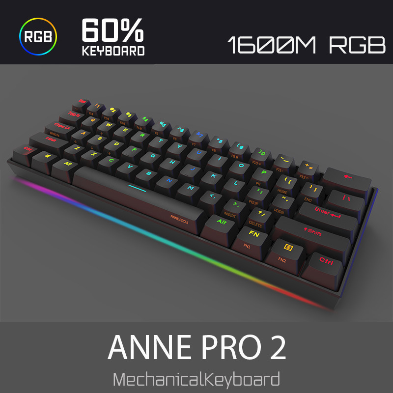 Anne Pro 2 Pro2 60% 61 Keys NKRO Bluetooth 5.0 Type-C RGB Mechanical ...