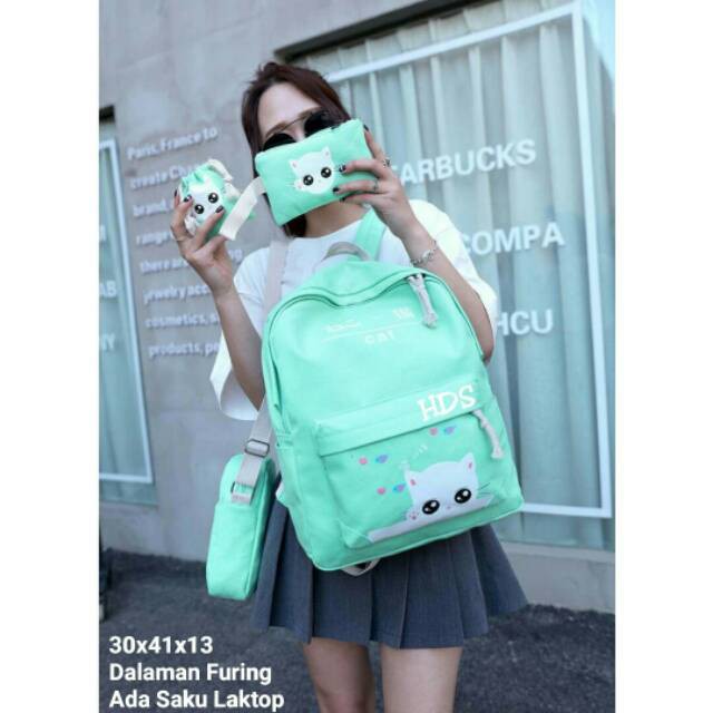 Blo Cat Series กระเป๋าเป้สะพายหลัง 4 In 1 - maniashopbandung.th - ThaiPick