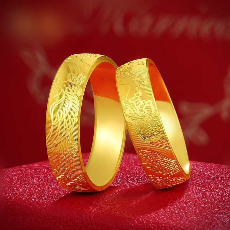 แหวนคู่New style 999 ring for men and women couple 1314 wedding gift ...
