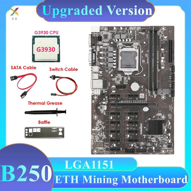 B250b ETH โมโต้ดขุดเหมือง และ CPU G3930 สายเคเบิลสวิตช์ สายเคเบิล SATA ...