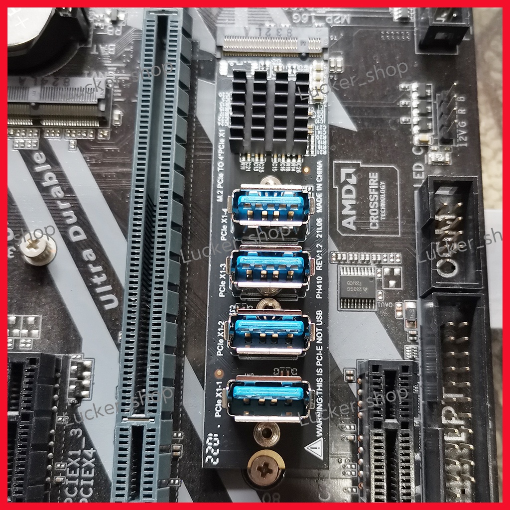 พร้อมส่ง M.2 to PCI-E 4 Port GPU ช่วยเพิ่มการ์ดจอ 4 ช่อง mining miner ...