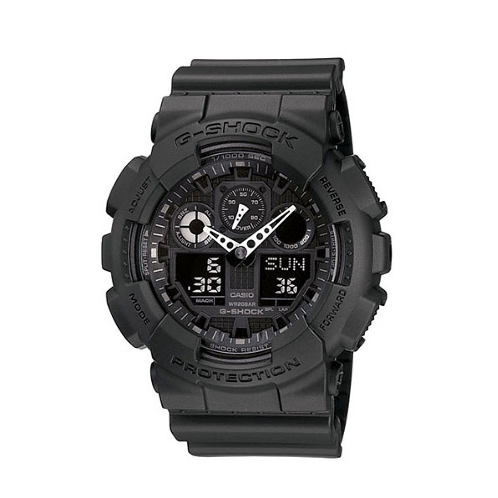 G-Shock GA-100 Dark Knight Black Resin Band Watch - watch.time. - ThaiPick