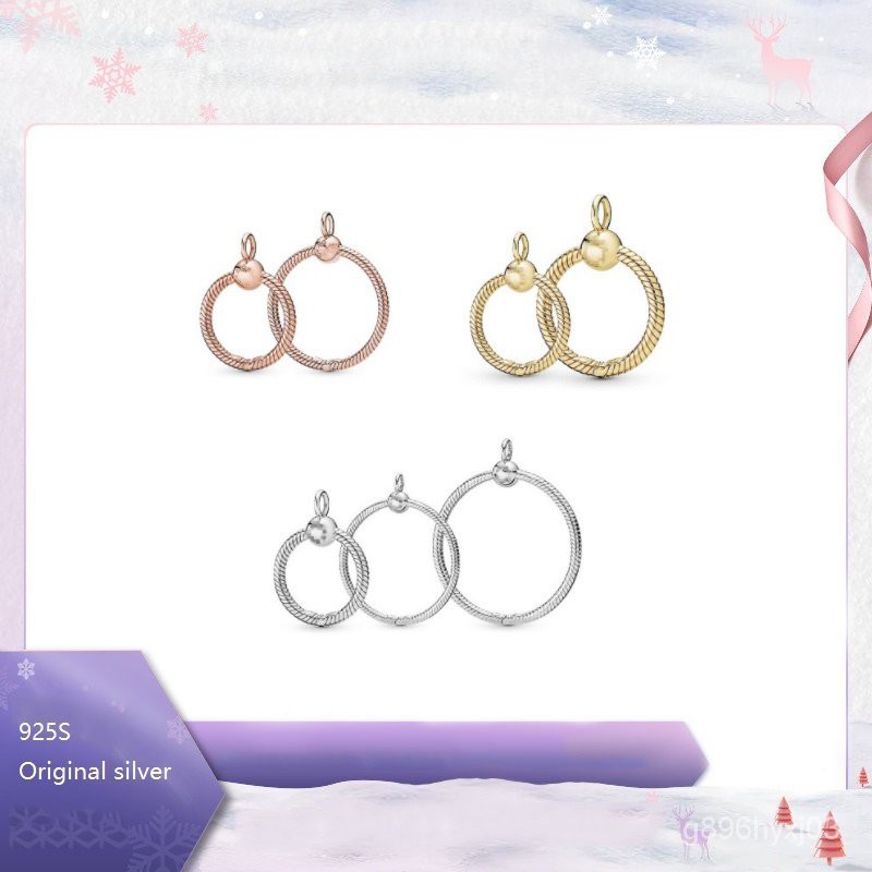 S925 Silver Round Charm Pendant Bracelet Fit Necklace IhoE - g896hyxj03 - ThaiPick