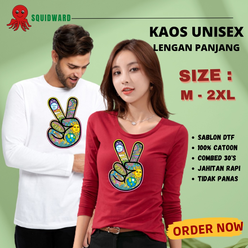 เสื้อยืดคอกลม แขนยาว สไตล์เกาหลี สําหรับผู้ชาย และผู้หญิง ไซซ์ M L XL 2XL XXL - kaosjumbo120l.th ...