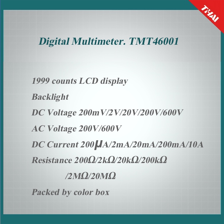 TOTAL ดิจิตอล โอห์มมิเตอร์ รุ่น TMT46001 ( Digital Multimeter ) 10A ...