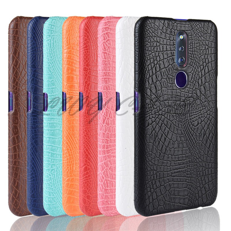 Oppo F11 Pro Realme 3 Crocodile Skin Hard Plastic Back Cover Case ...