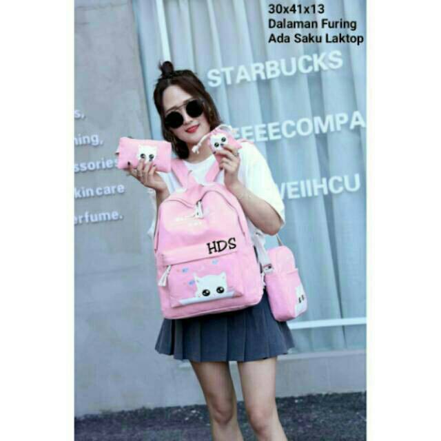 Blo Cat Series กระเป๋าเป้สะพายหลัง 4 In 1 - maniashopbandung.th - ThaiPick