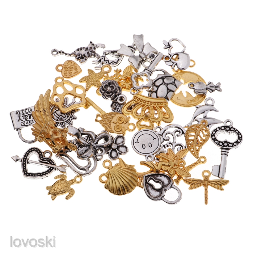 40x Vintage Mixed Alloy Charms Pendants DIY Jewelry Craft Making ...