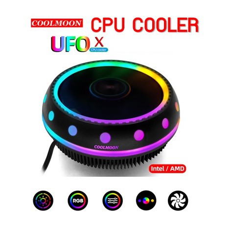 RGB002 CPU COOLER UFO Intel 775/115x/ AMD 775/939/940/AM2/AM2+/AM3/FM1 ...