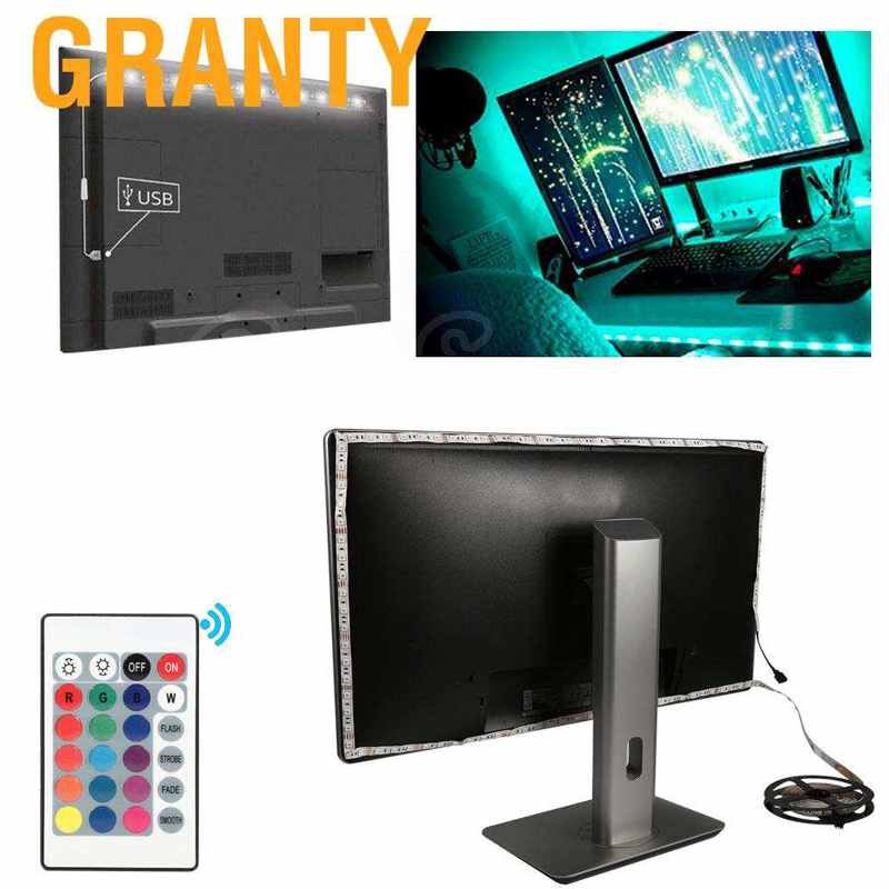 Granty สายไฟ Led Tv แบ็คไลท์ 5 V 5 ม . Rgb หลากสีพร้อมรีโมทคอนโทรล 24 ...