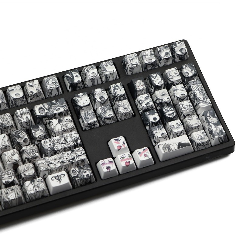 VIVI PBT 108 key Ahegao Keycap Dye Sublimation OEM Profile Anime ...