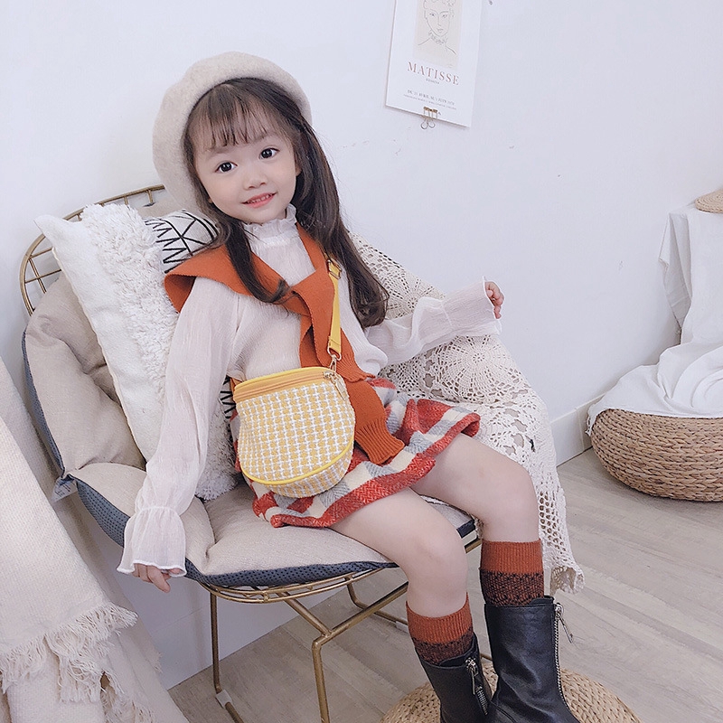 กระเป๋าสะพายไหล่ ผ้าขนสัตว์ แฟชั่นฤดูใบไม้ร่วง ฤดูหนาว สําหรับเด็ก 2020 ...