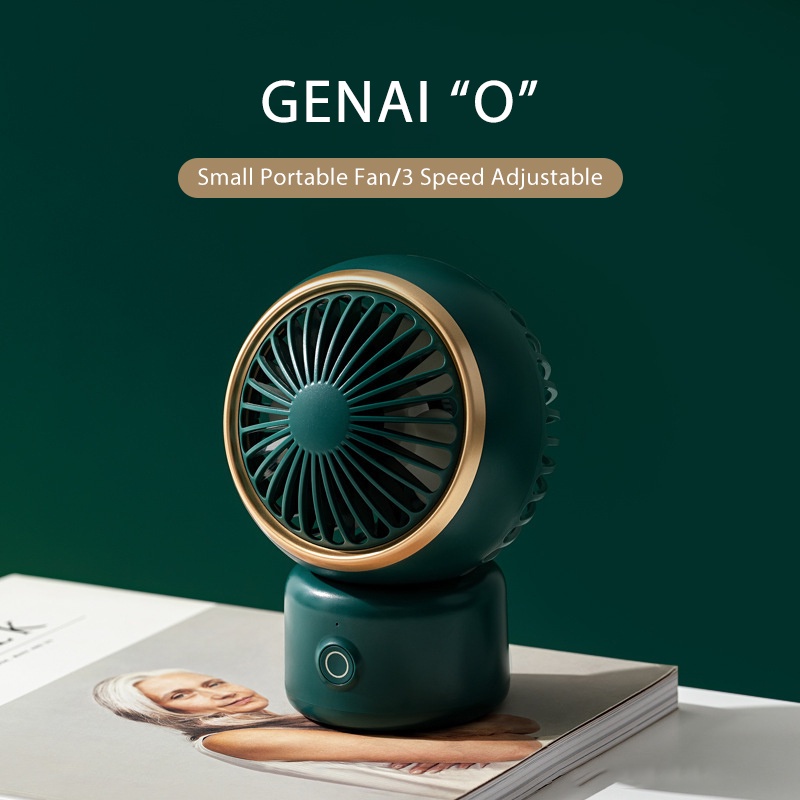 Genai Creative Portable Mini Fan USB Rechargeable Silent Travel Cooling ...