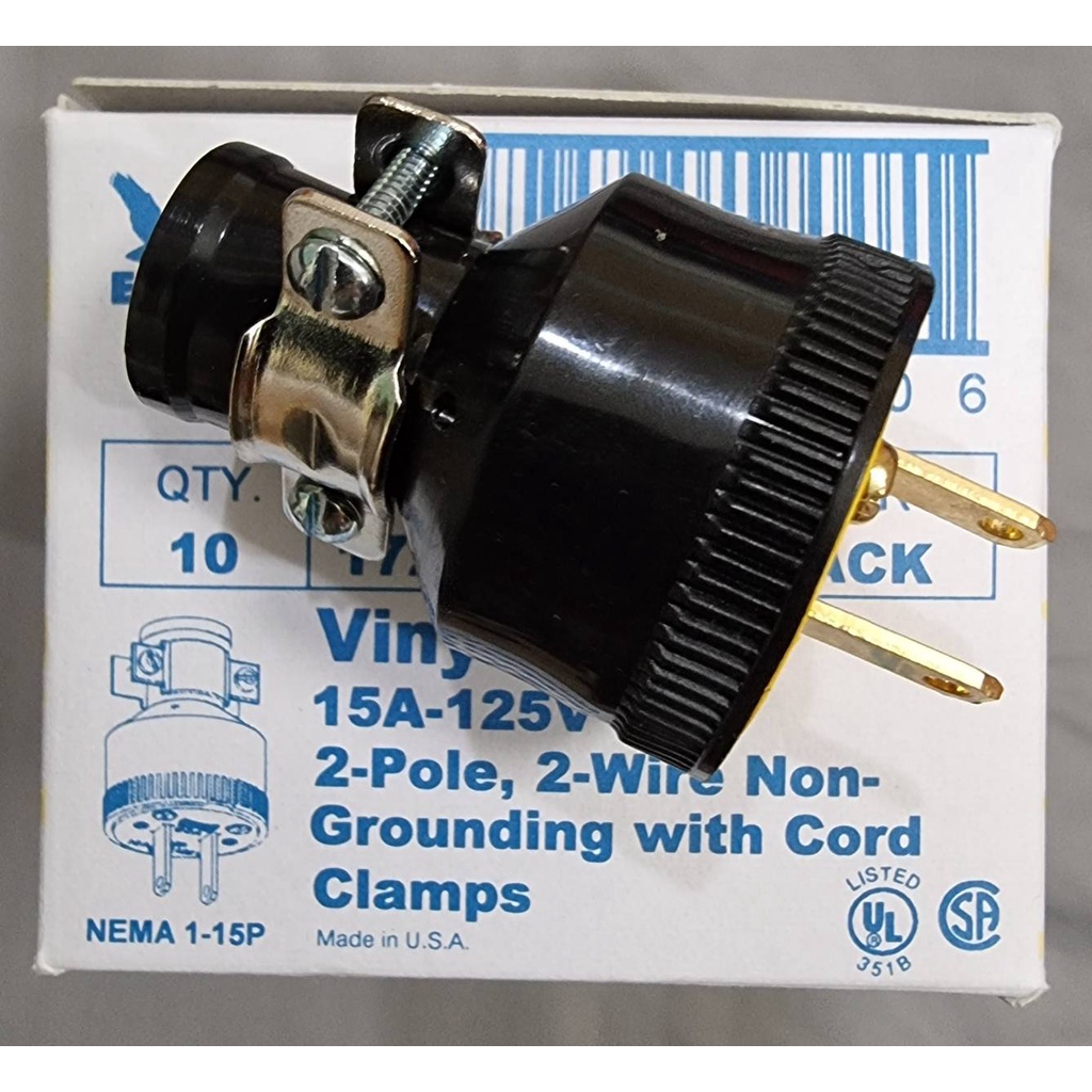 EAGLE ปลั๊กยาง 2 ขา ตัวผู้ ยี่ห้อ อีเกิ้ล รุ่น 1723-BOX | Shopee Thailand