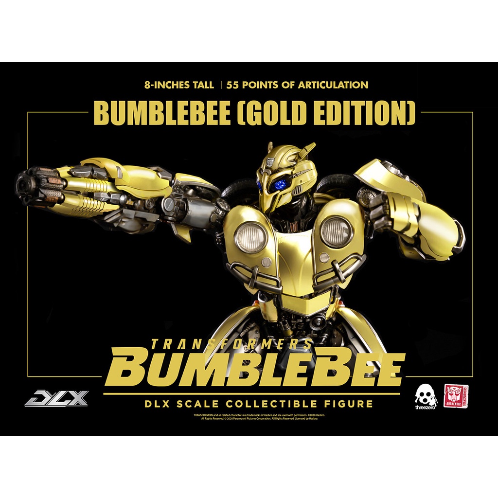 threeZero Transformers Bumblebee DLX (Gold Edition) Collectible Figure ...