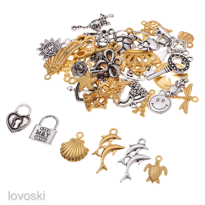 40x Vintage Mixed Alloy Charms Pendants DIY Jewelry Craft Making ...
