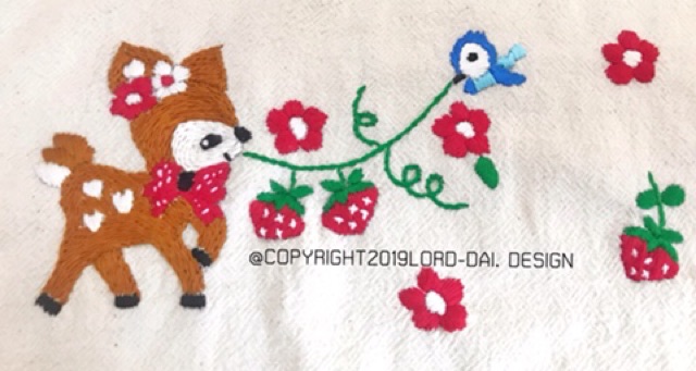 เสื้อผ้าฝ้ายปักกวางน้อยสุดน่ารัก - nussara_30 - ThaiPick