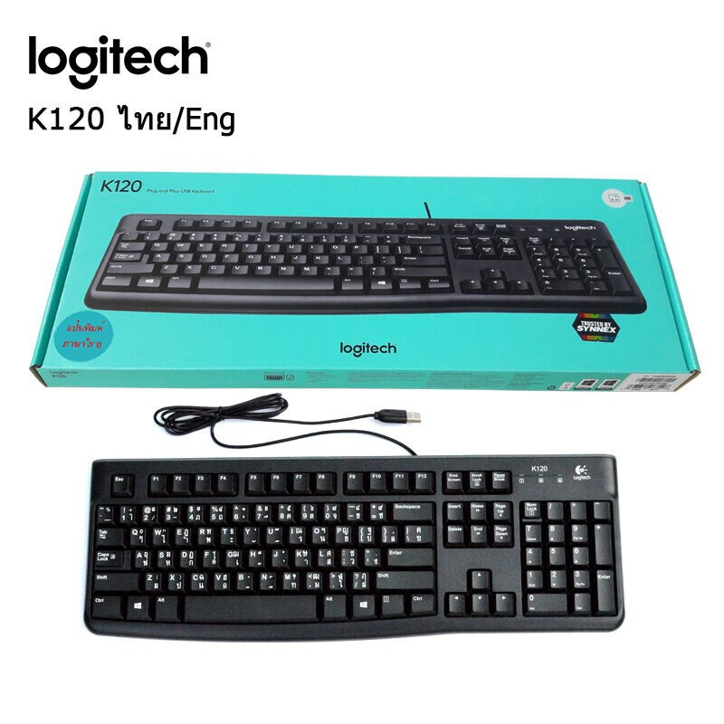LOGITECH K120 KEYBOARD KEYBOARD USB/BLACK THAI FONT | Shopee Thailand