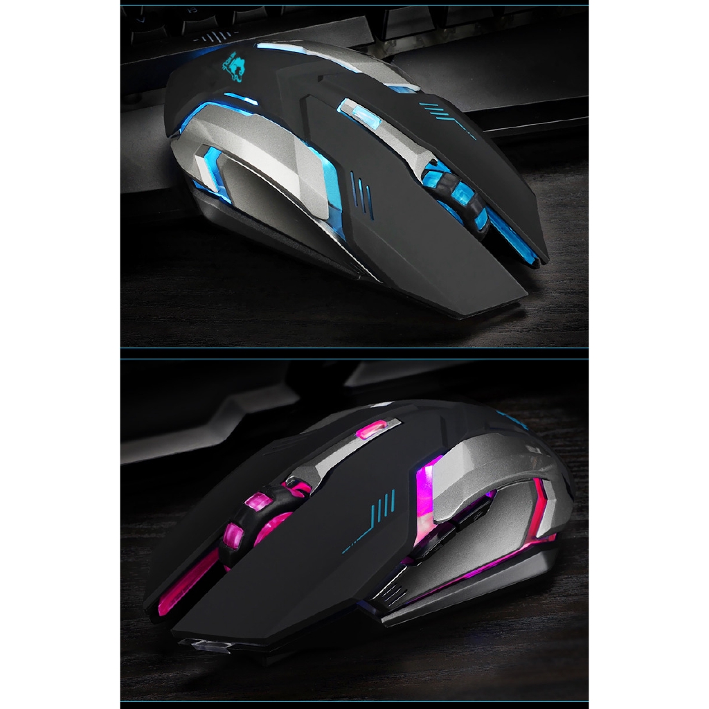 Rechargeable X7 Wireless Silent LED Backlit USB Optical Ergonomic Gaming Mouse ...