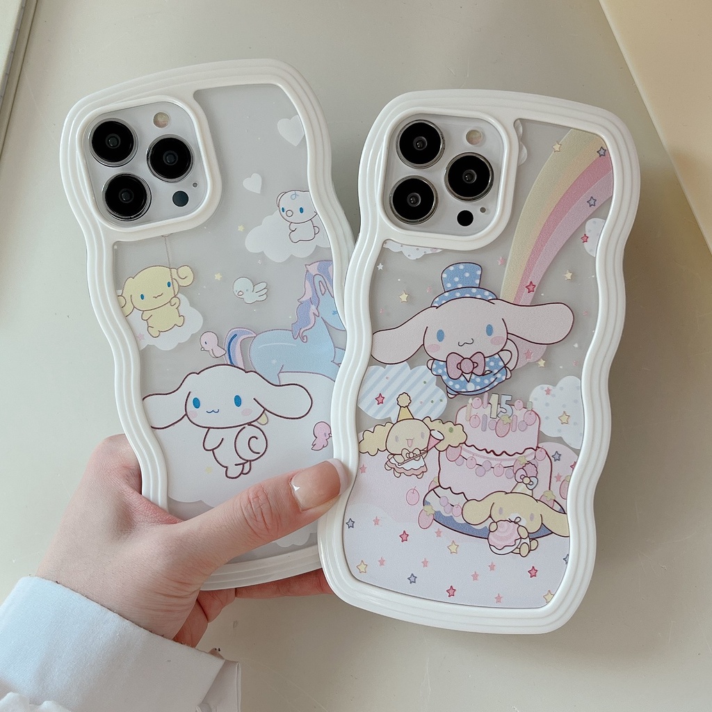 ใหม่เคสโทรศัพท์มือถือ กันตก ลาย Cinnamoroll คลื่นใหญ่ สําหรับ iPhone X XS XR 11 12 13 14 Series ...