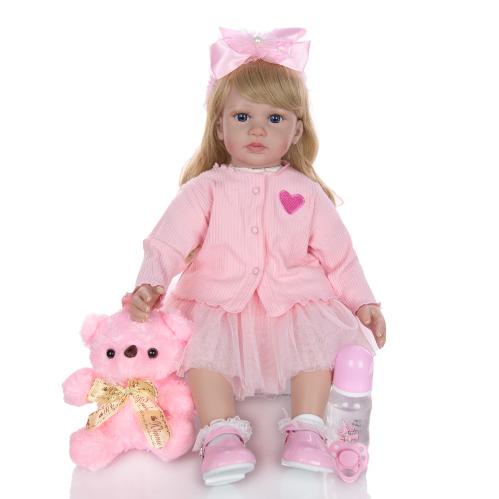 KEIUMI New Design Hot Sale Baby Reborn Girl Doll 24 Inch Soft Silicone Cloth Body Realistic ...