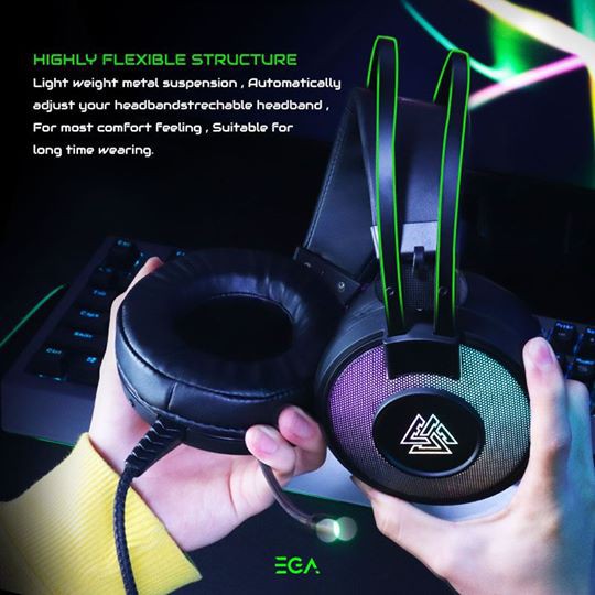 EGA TYPE H4 หูฟังเกมส์มิ่ง USB 7.1 Surround Sound RGB GAMING HEADSET ...
