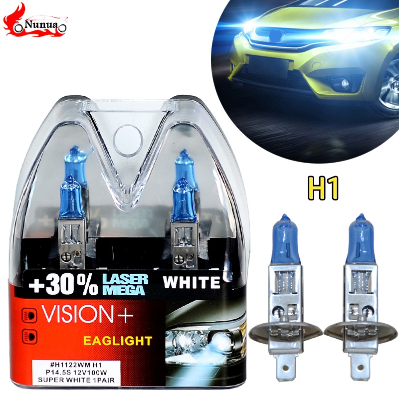 1Pair 100W H1 P14.5S Halogen Fog Lamp Car Light Bulb High Low Beam ...